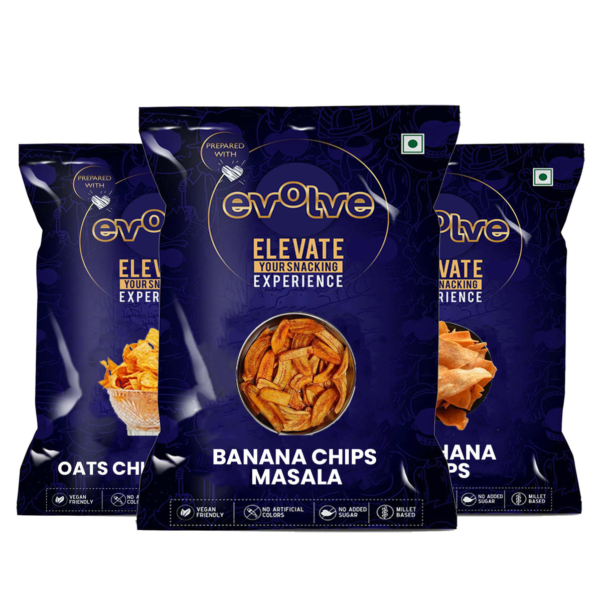 Quinoa chips, Foxnut chips & Ragi chips- Pack of 3 – Evolve Snacks